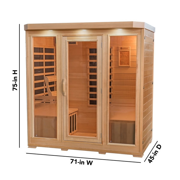 Heatwave Sonoma 4-Person Hemlock Infrared Sauna with 9 Carbon Heaters | Wayfair